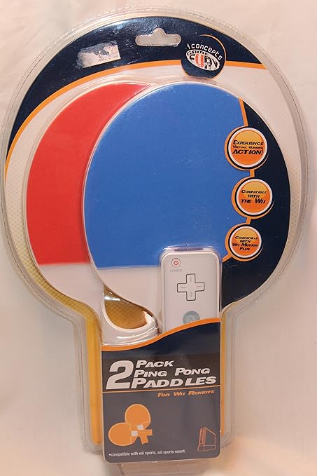 Amazon.com: 2 Pack Ping Pong Paddles for Wii Remote: Video Games