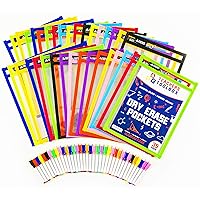 Amazon.com : Dry Erase Pockets 35pc [10” x 13”] +Free PENS +Bonus 900 ...