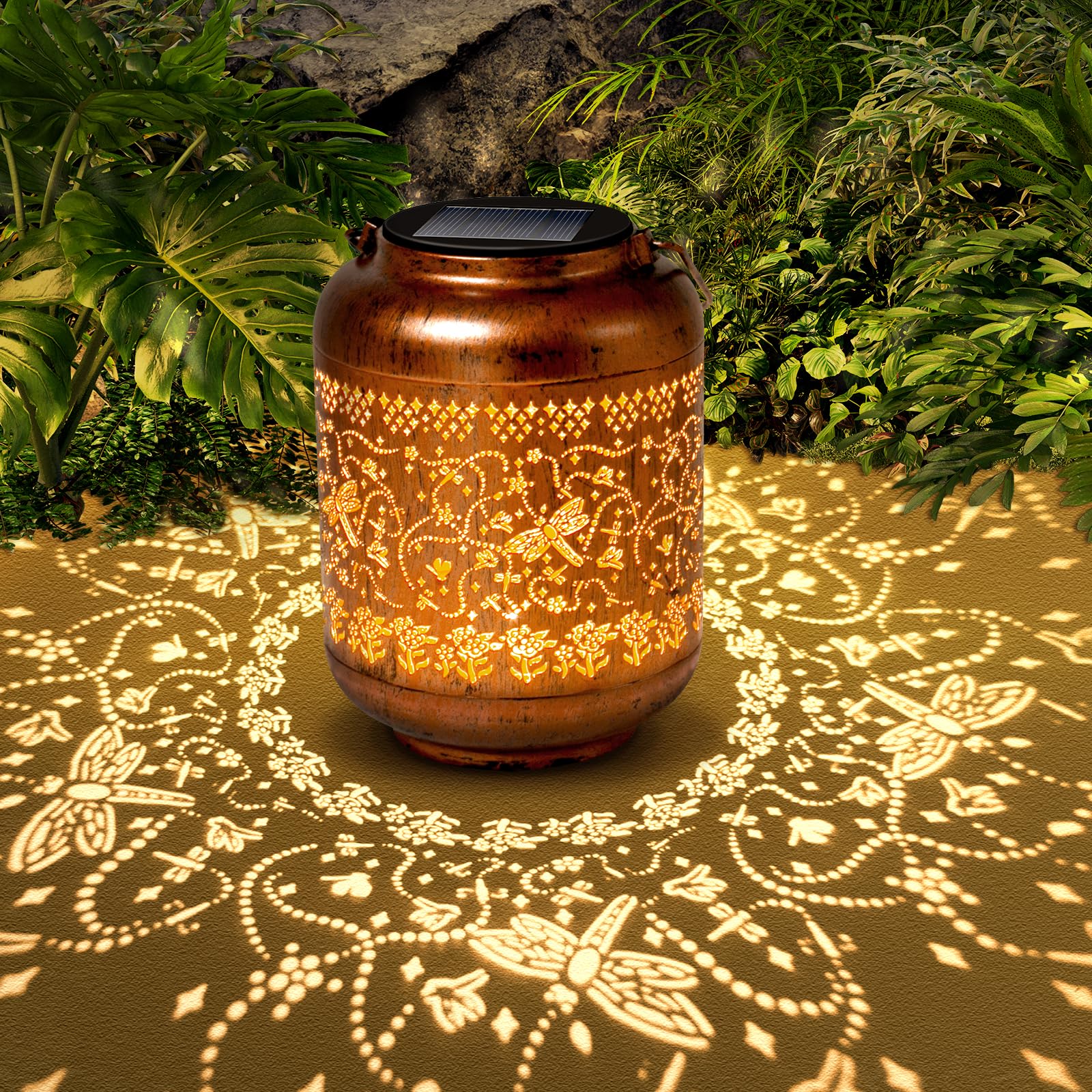 Dragonfly Solar Lanterns Outdoor Hanging Waterproof Dragonfly Garden ...