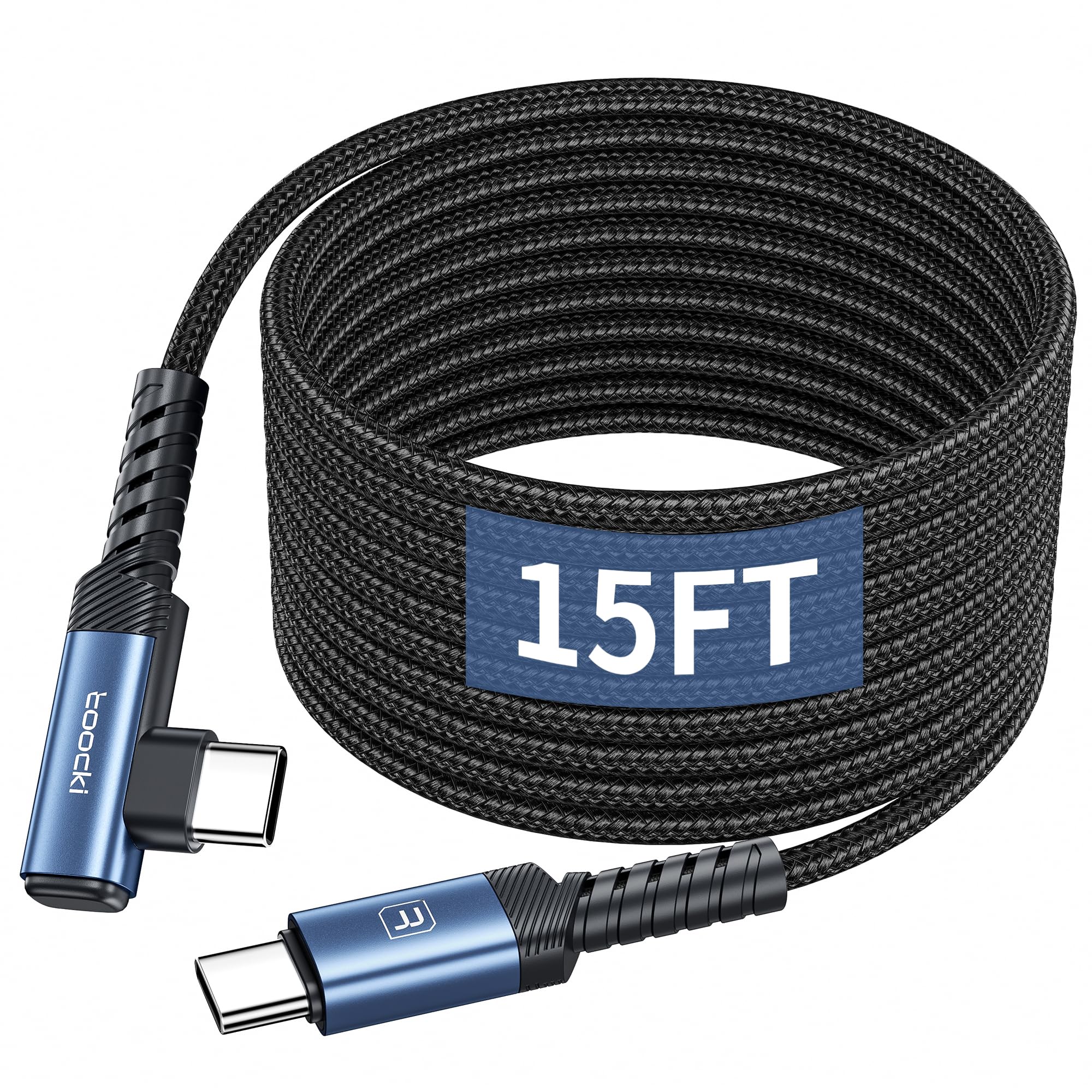 toocki 15FT Right Angle USB C Cable, 60W Extra Long USB C Charging Cord ...