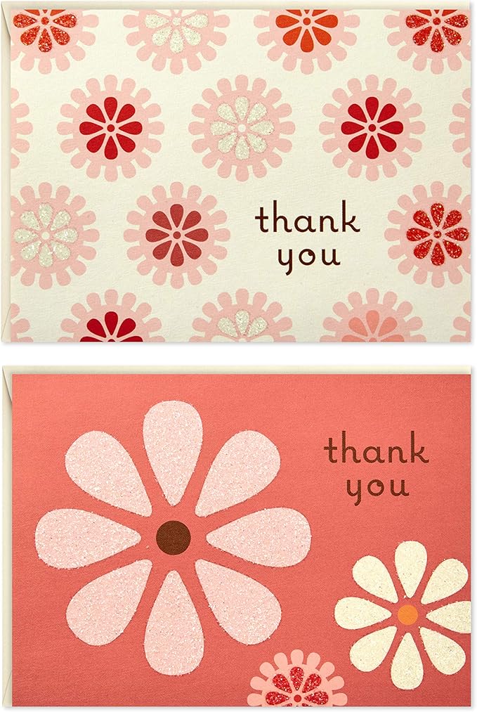 Hallmark Thank You Notes (Pink Flowers, 50 Cards and Envelopes): Amazon ...