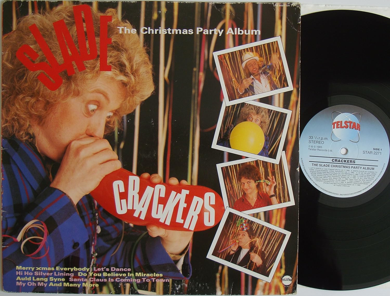 Slade Crackers (The Christmas Party Album) 12" LP (1985) Telstar STAR ...