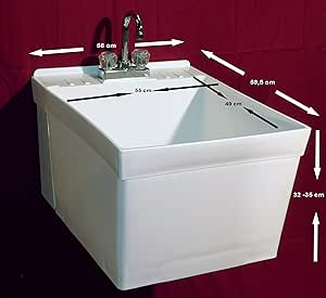 Swanstone MF-1F 22"x23" Floor Mount Laundry Tub - Legs Included ...