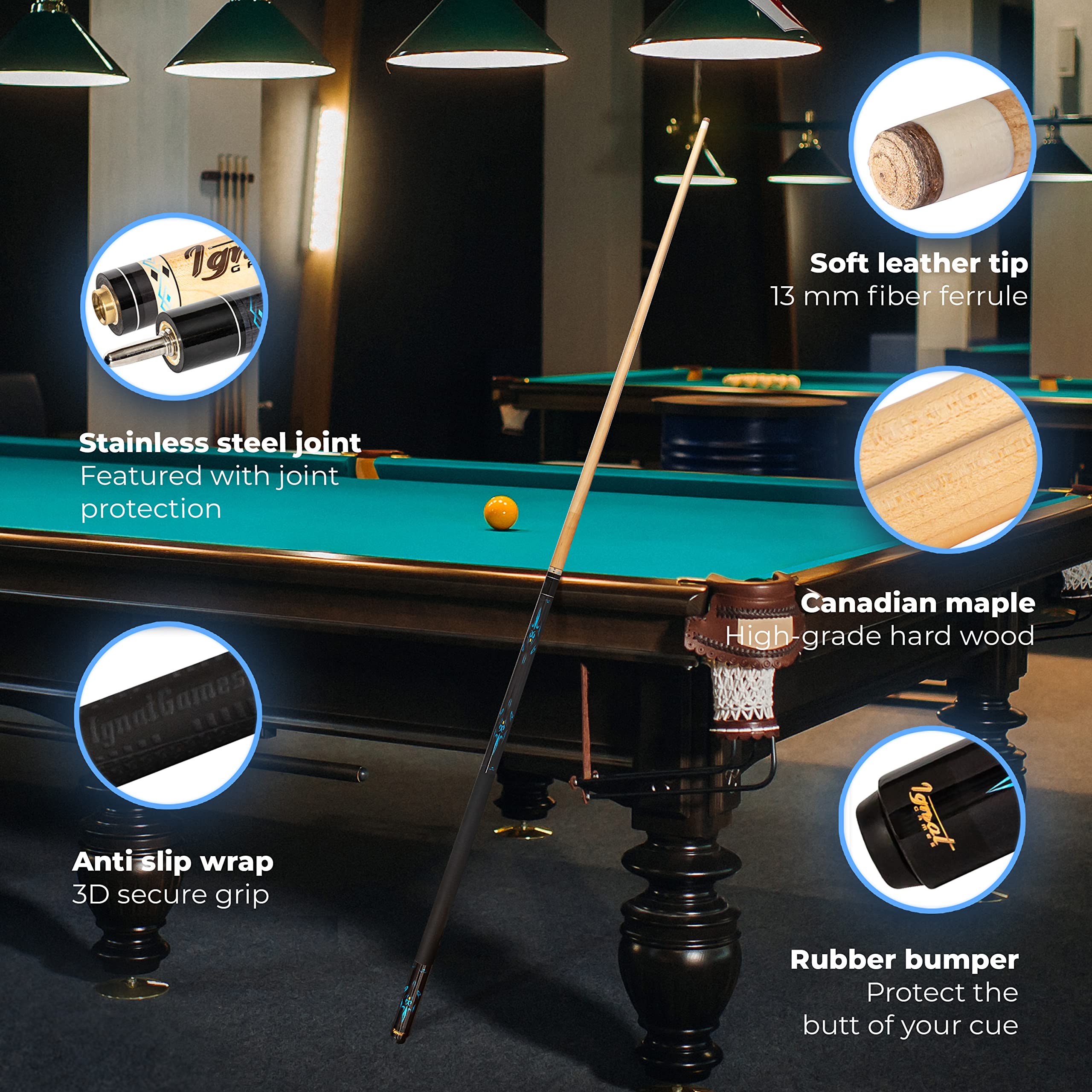 Mua IgnatGames 2-Pieces Pool Cue Stick - 58" Canadian Maple ...