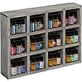 MyGift Dark Gray Wood Hanging Shadow Box, Shot Glasses Display Case ...