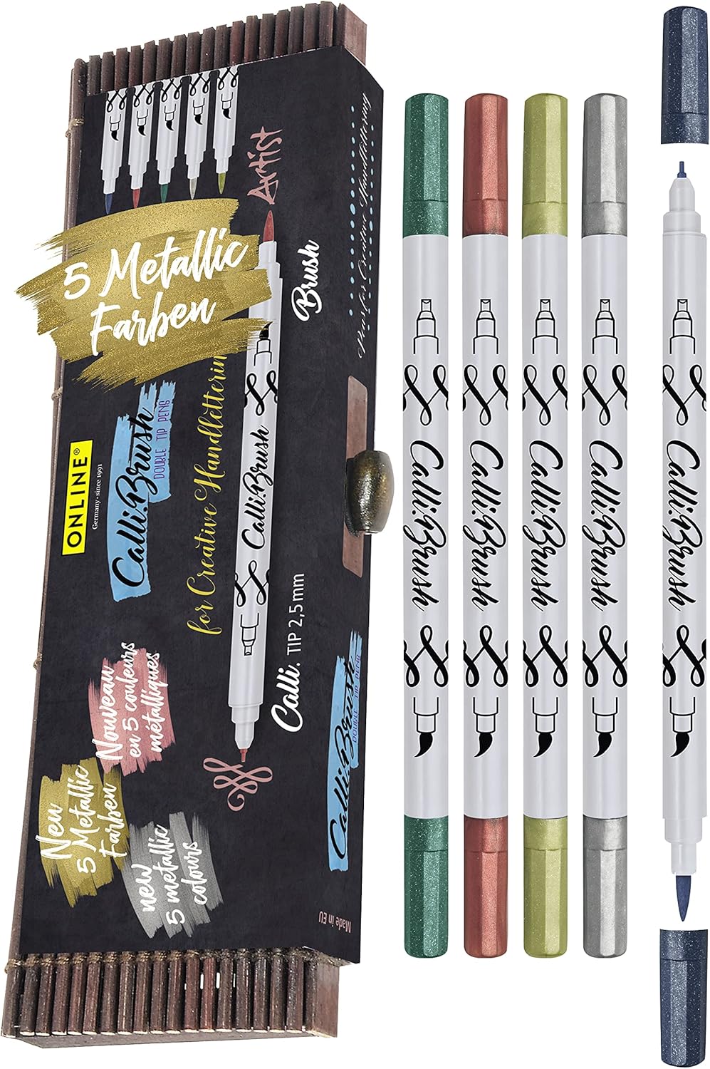 ONLINE Callih Handlettering Brush-Pens Metallic | Set of 5 brush pens ...