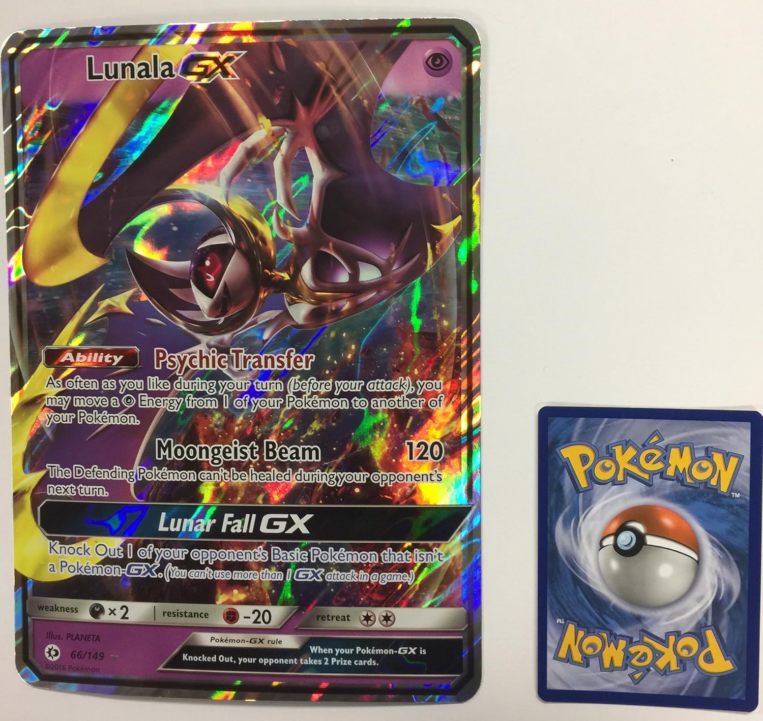 Pokemon Lunala GX Sun & Moon 66/149 JUMBO Promo Oversized Card+FREE ...