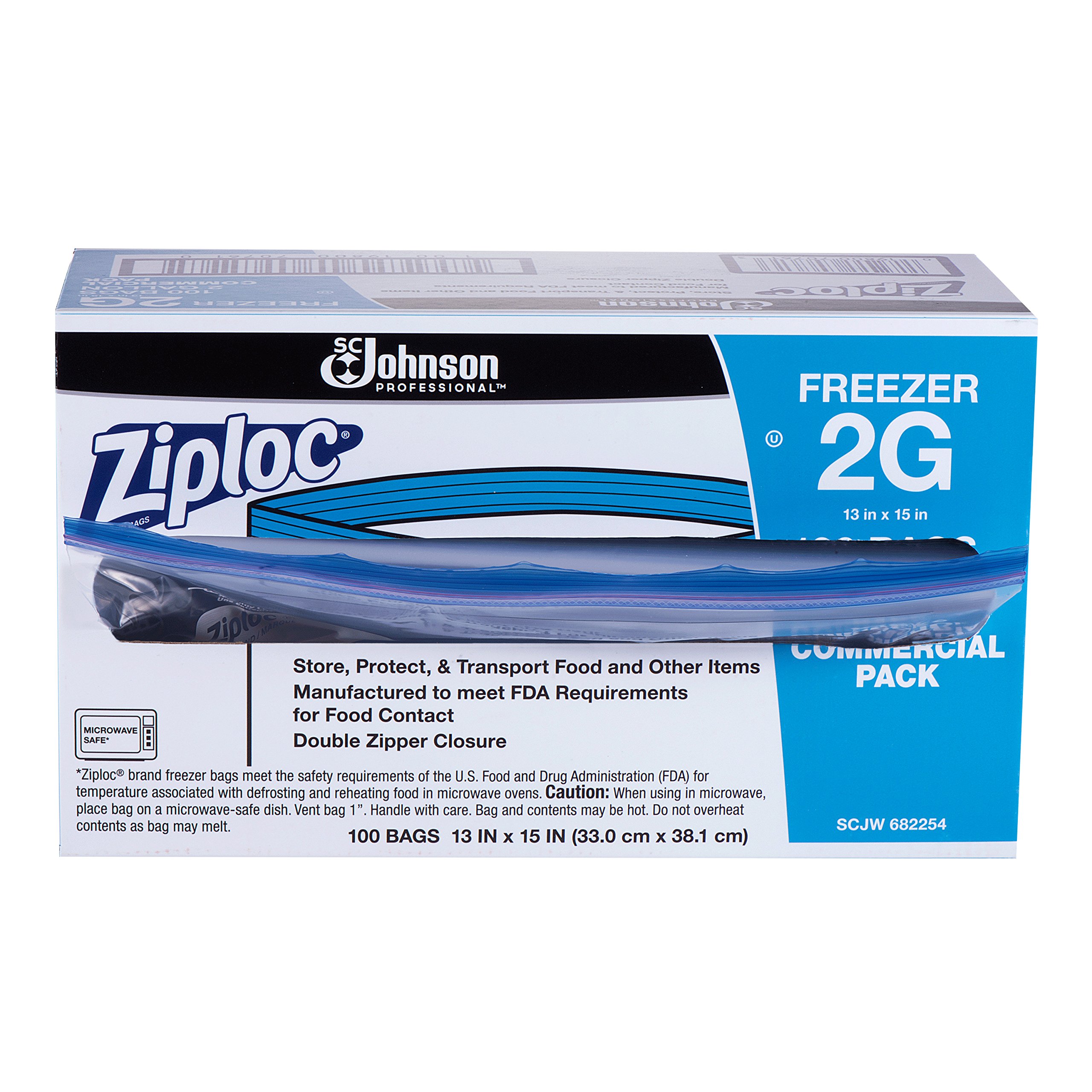 Ziploc Two Gallon Food Storage Freezer Bags, Grip 'n Seal Technology ...