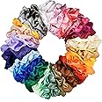 Amazon.com : Mcupper 40 Pcs Hair Silk Scrunchies Satin Elastic Hair Bands Scrunchy Hair Ties ...