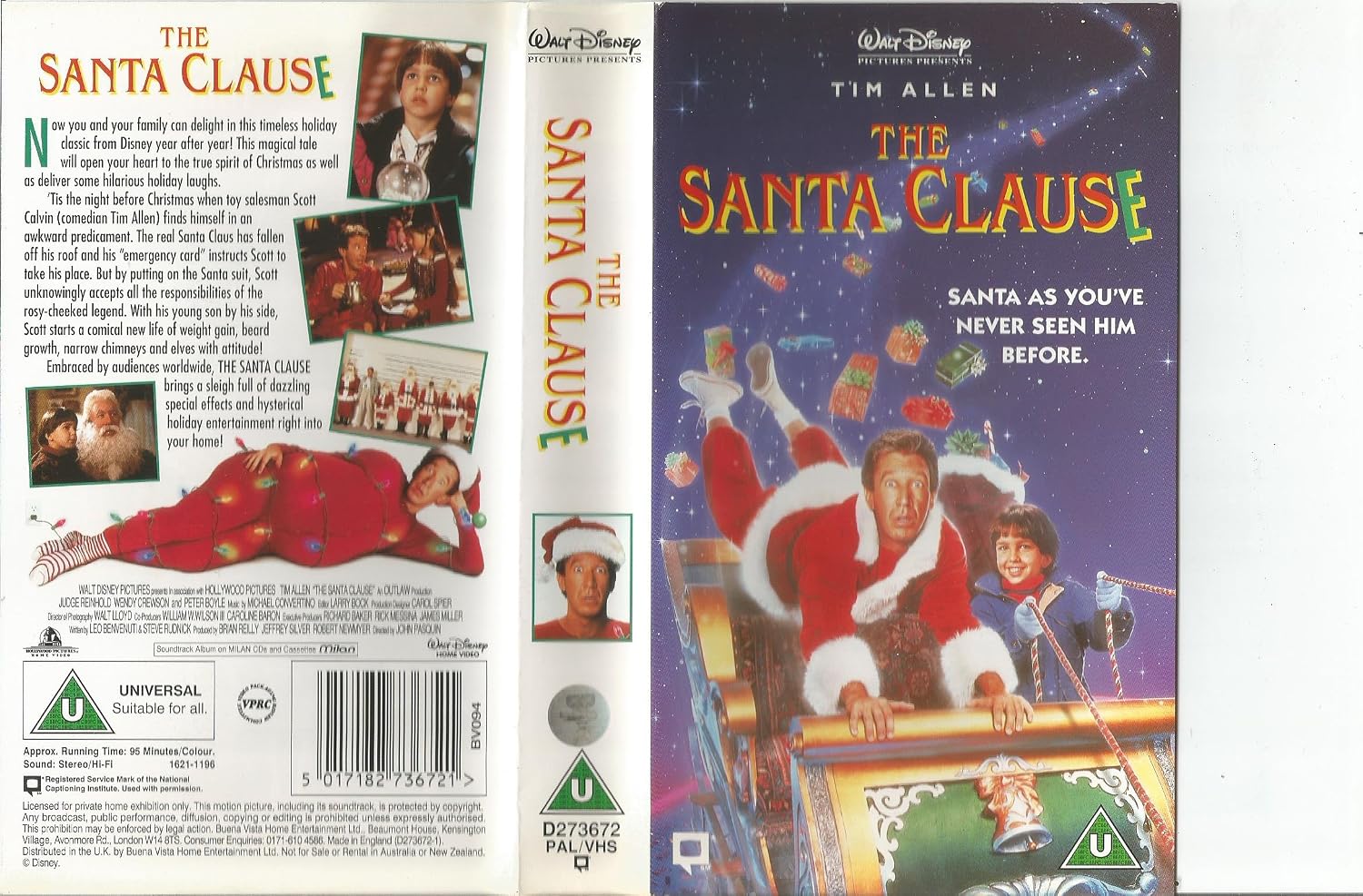 The Santa Clause VHS Tim Allen Judge Reinhold Wendy Crewson Eric