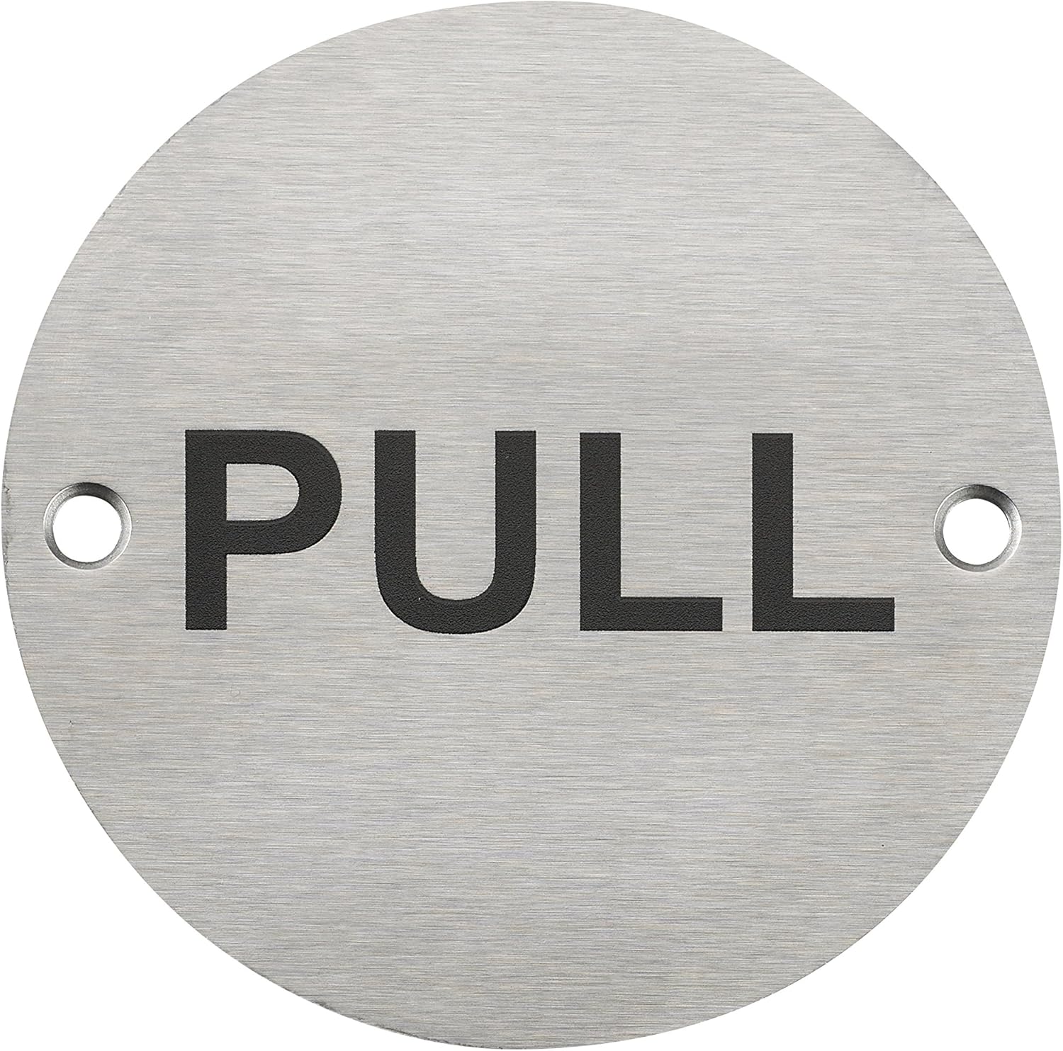 Fire Door Guru® PULL Door Sign – 76mm Disc – Stainless Steel Safety ...