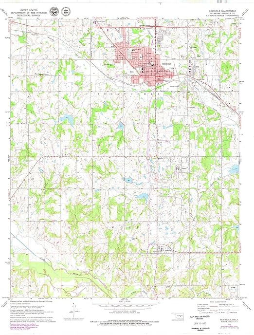 Amazon.com: Oklahoma Maps - 1972 Seminole, OK - USGS Historical ...
