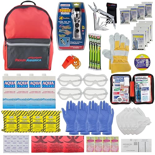 Ready America 72 Hour Deluxe Emergency Kit, 4-Person 3-Day Backpack ...