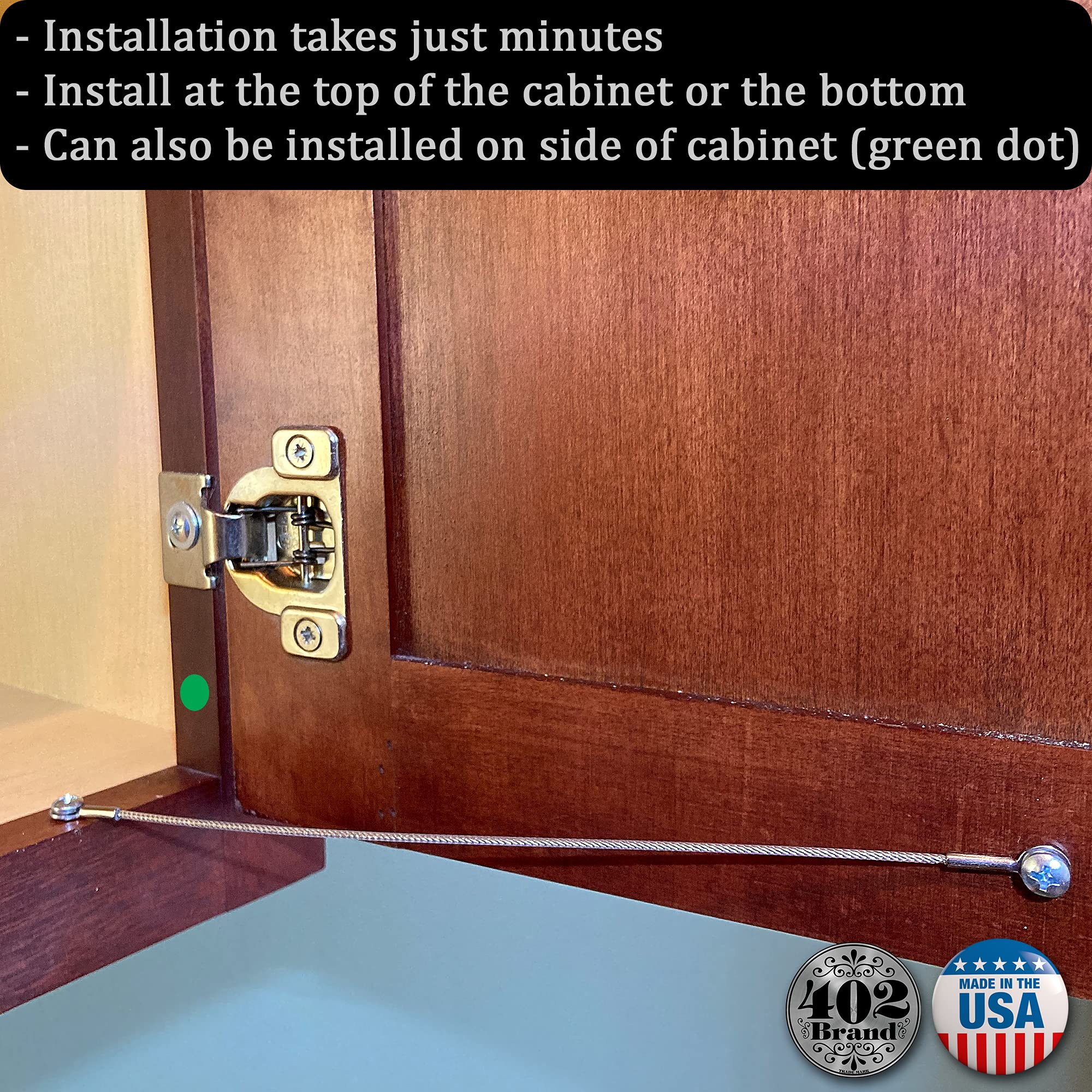 Mua Stainless Steel Cabinet Door Restraint Kit. Made in USA. Flexible ...