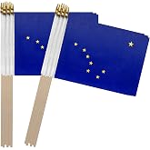 Amazon.com : Pack of 20, Handheld Alaska Flags 5x8 Inch - Small State ...