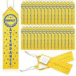 Taiyin 50 Pcs Award Of Perfect Attendance Award Ribbons Prize Perfect ...