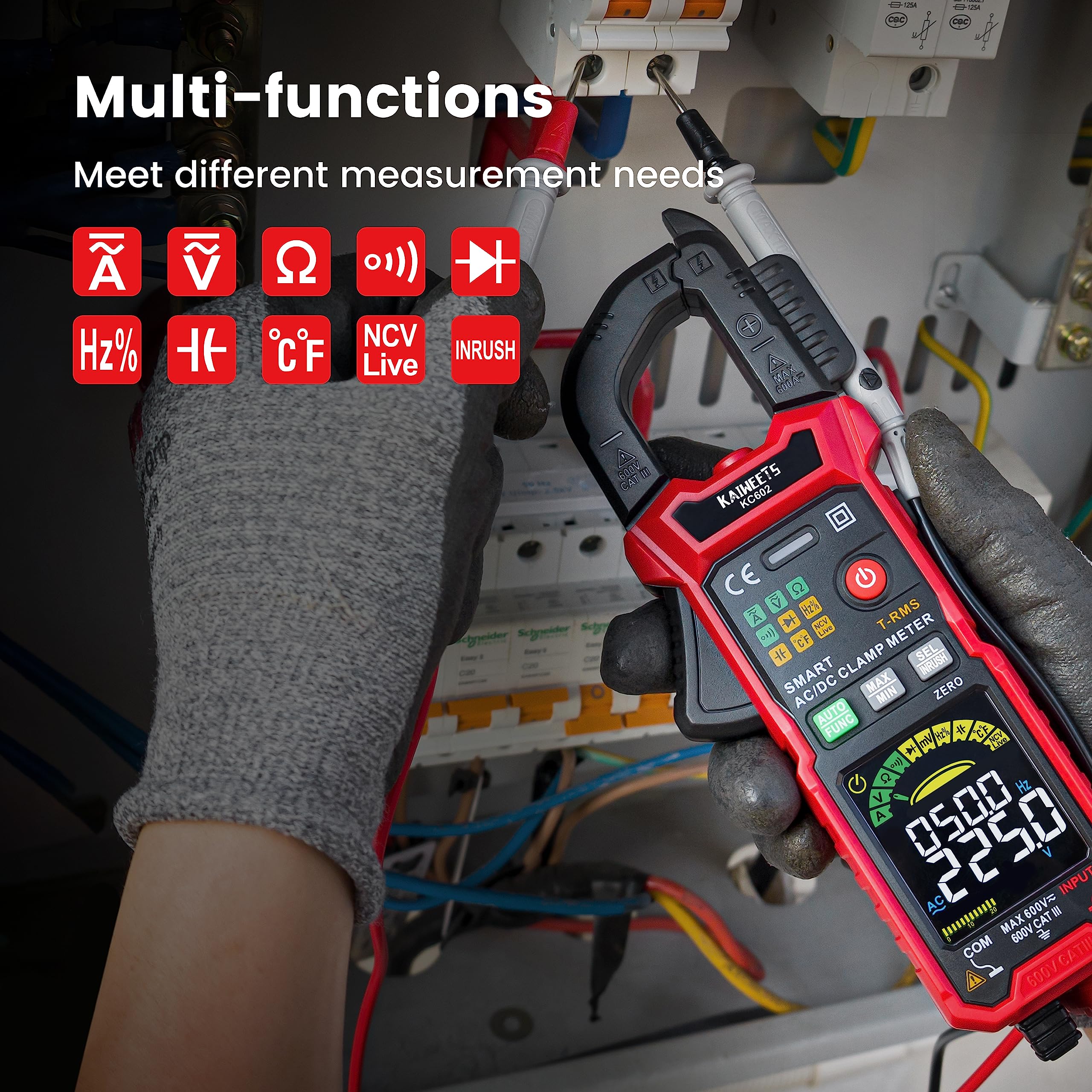 Mua KAIWEETS Smart Digital Clamp Meter with D-Shaped Jaws, Clamp ...