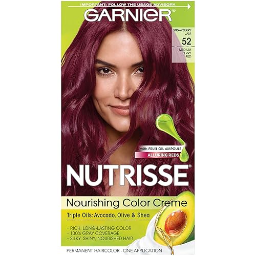 Garnier Hair Color Nutrisse Nourishing Hair Color Creme, Strawberry Jam ...