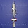 Deschem 125ml,24/40,Lab Pyriform Separatory Funnel,PTFE Stopcock,Ground ...