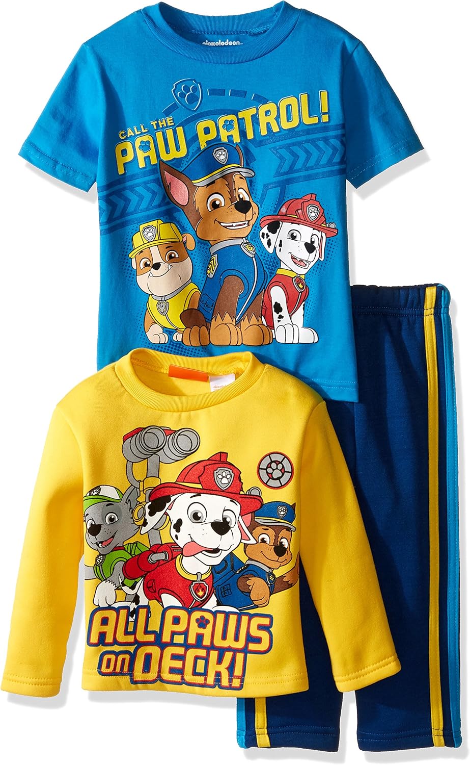 Amazon.com: Nickelodeon Boys' Toddler Paw Patrol 3 Piece Playwear Set-Fleece: Clothing