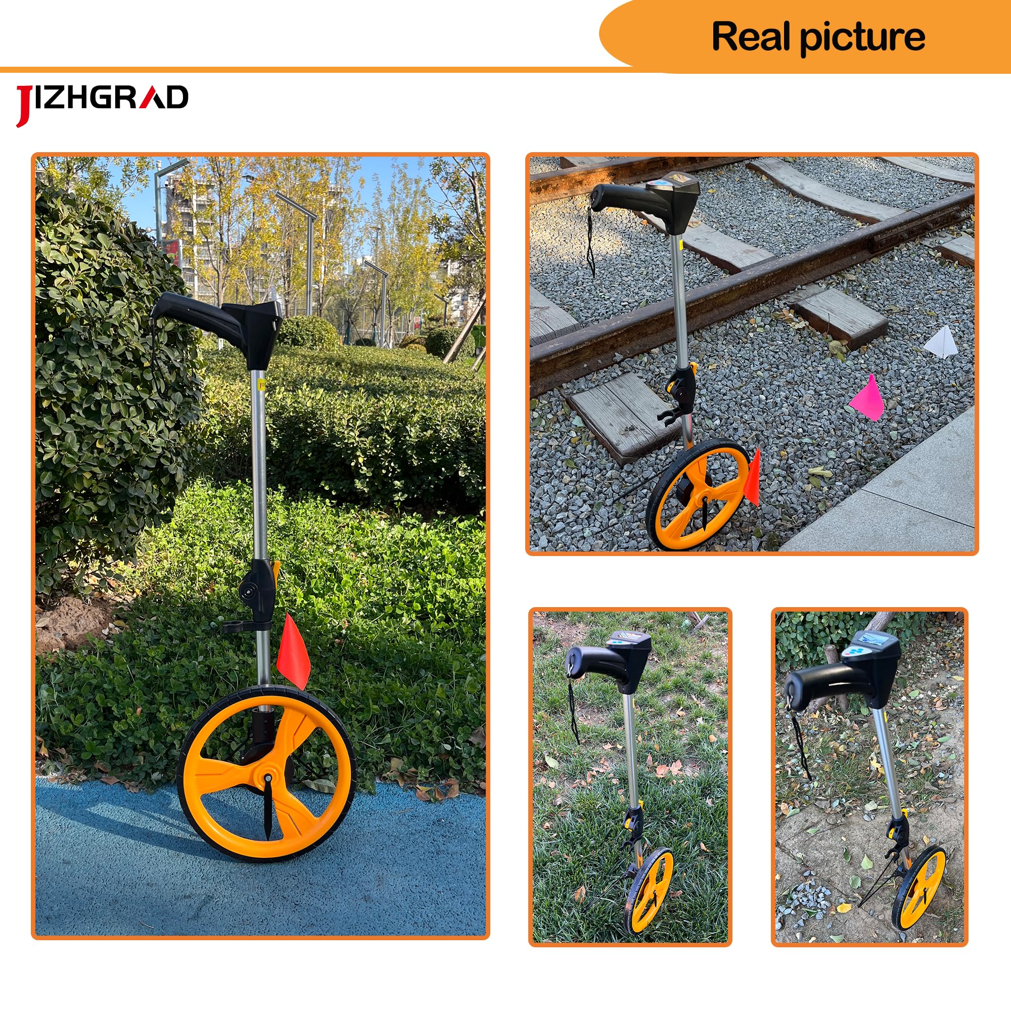 JIZHGRAD Measuring Wheel Digital Display ±0.3% High Accuracy, 12.5 ...