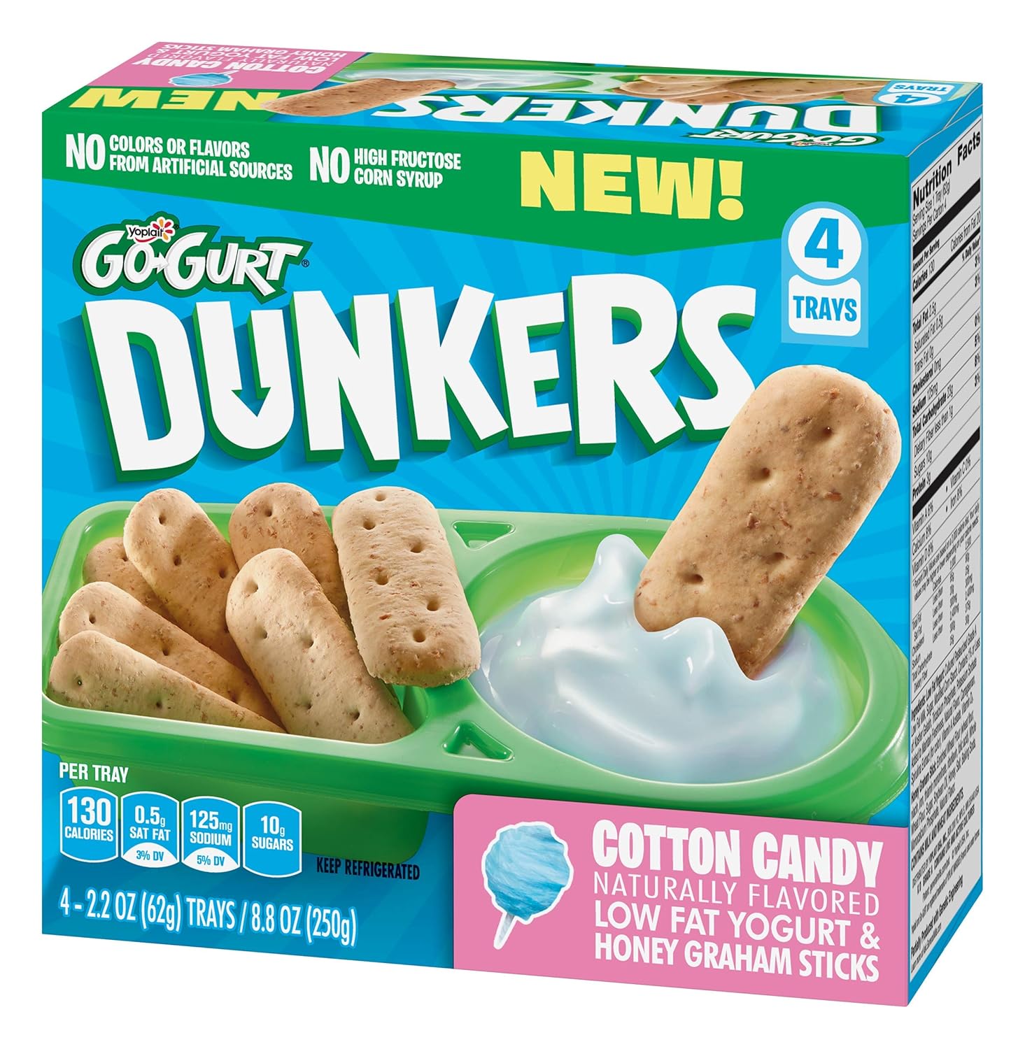 Yoplait GoGURT Dunkers Cotton Candy Low Fat Yogurt & Honey Graham ...