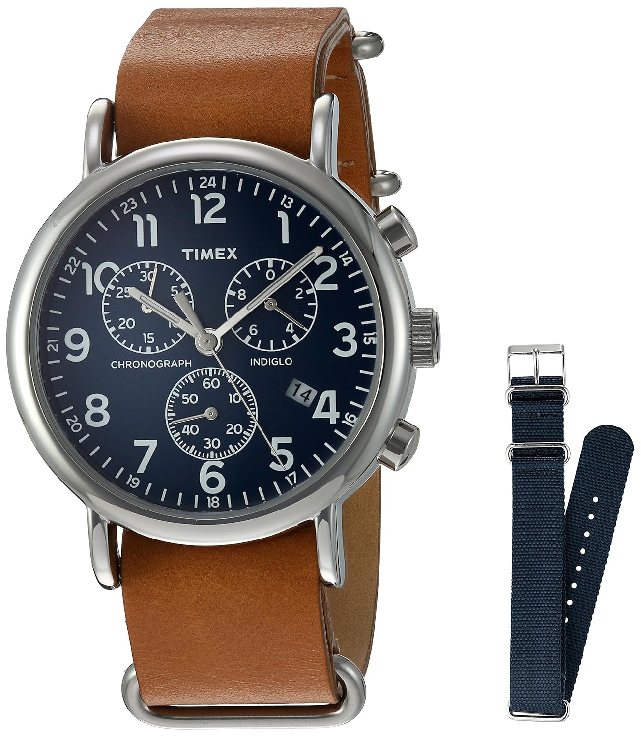 Buy TIMEX Analogue Men & Women's Watch (Blue Dial Tan & Navy Blue ...