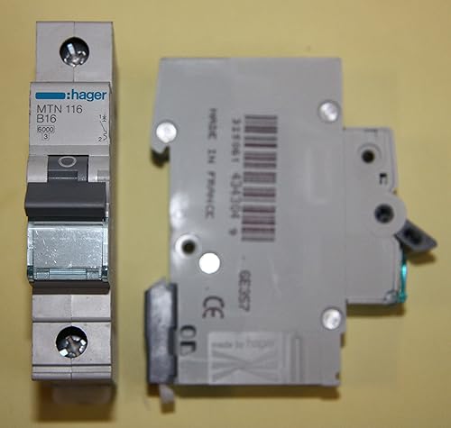 Hager MTN132 Miniature Circuit Breaker, 1 Pole, 1 Module, Type B, 6 kA Breaking Capacity, 32 A ...