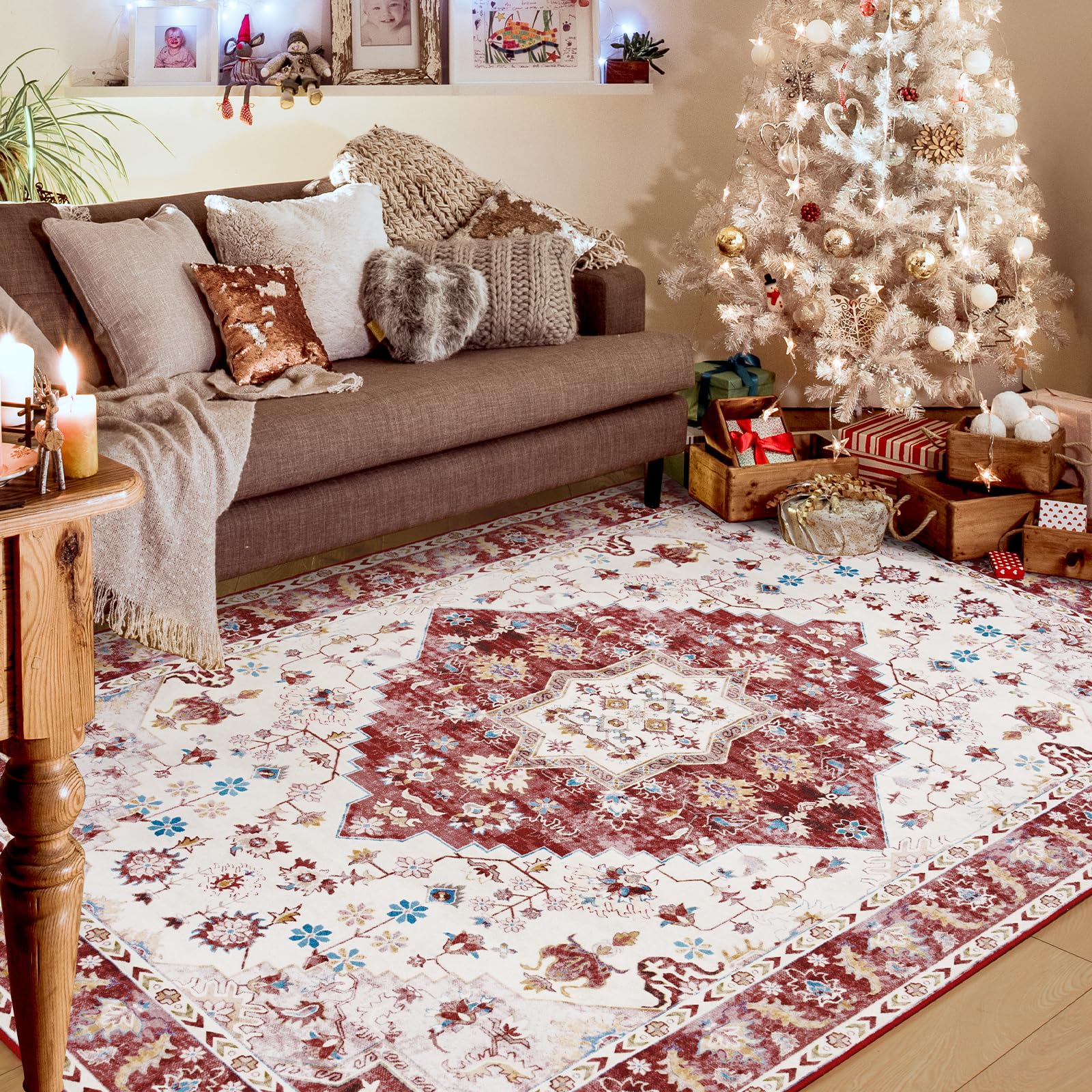Amearea Vintage Design Area Rugs for Living Room, 5x8 Machine Washable ...