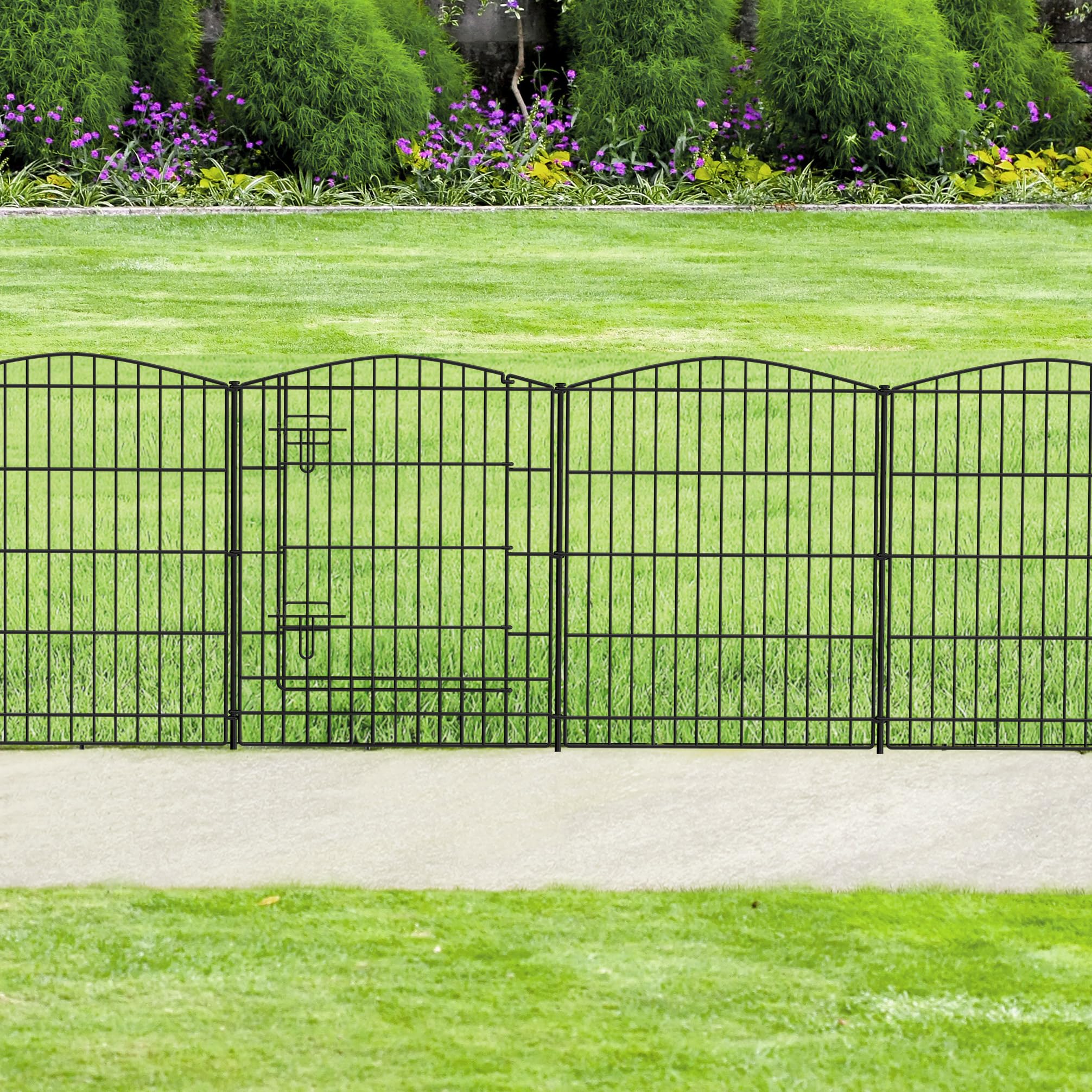 INJOPEXI Decorative Garden Fence 6 Panels 11.8ft (L)×30in (H) Garden ...