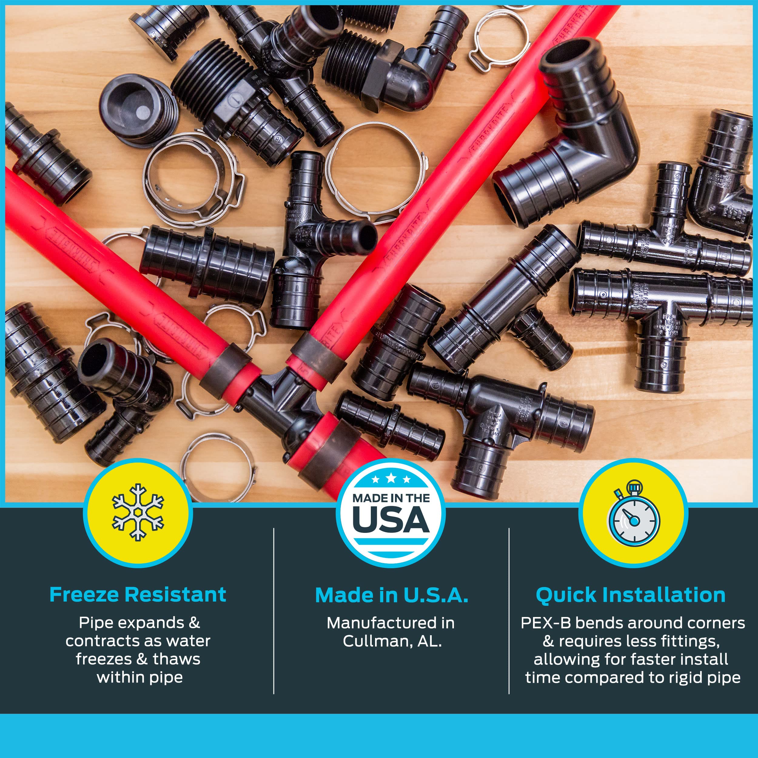 SharkBite 1 Inch X 500 Feet Red PEX-B, PEX Pipe Flexible Water Tubing ...