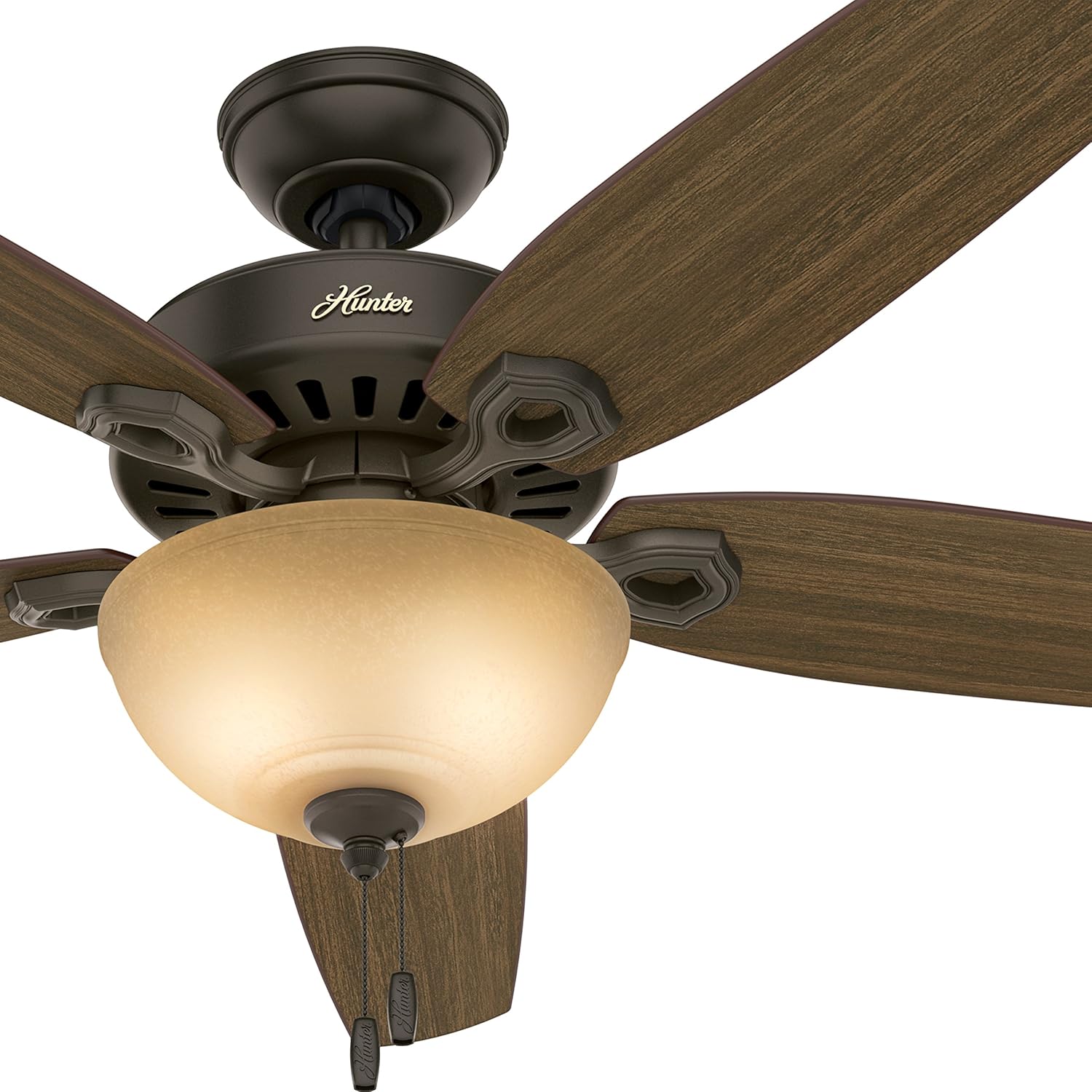 Hunter 56 in. New Bronze Ceiling Fan with Bowl Light Kit and Toffee ...