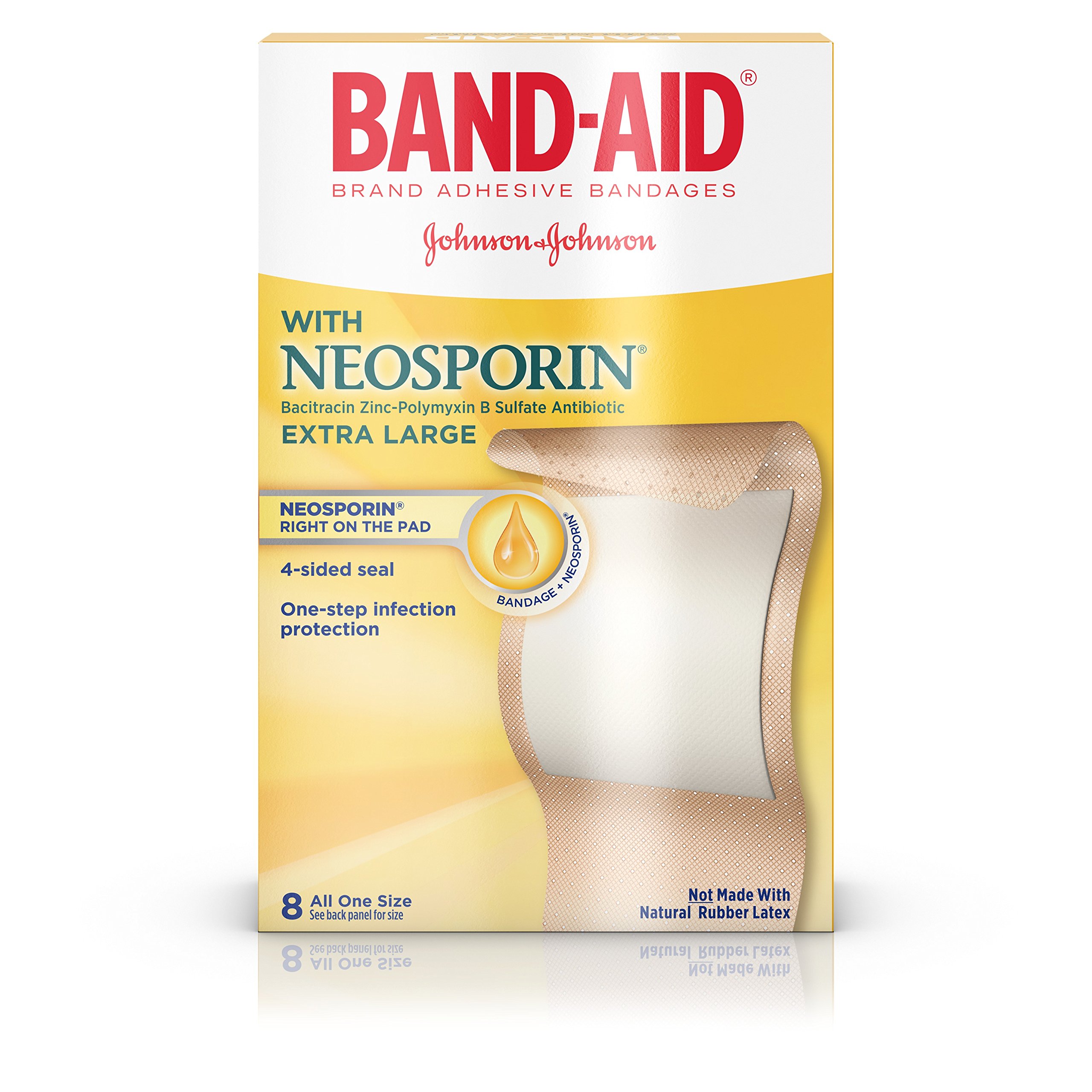 Band-Aid Brand Bandages with Neosporin Antibiotic Ointment, Extra Large ...