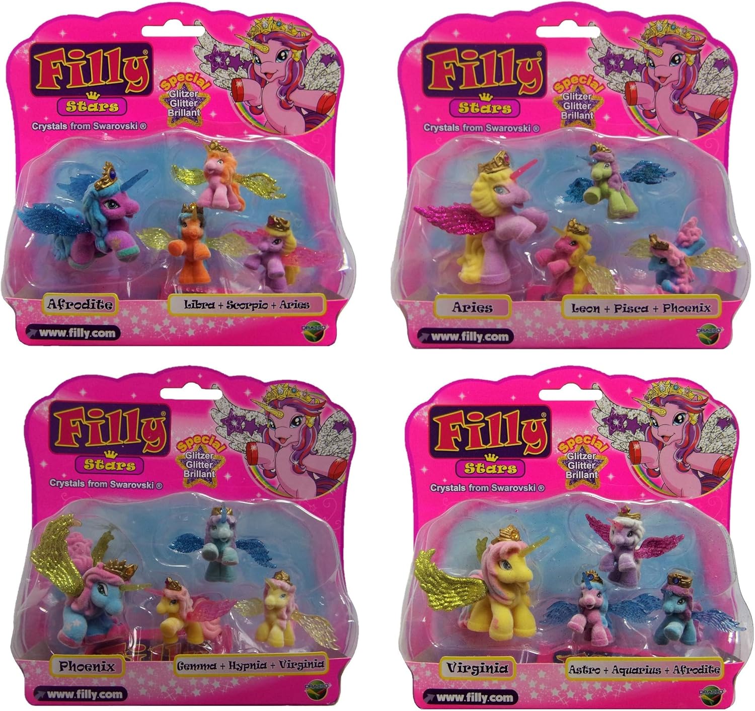 Filly Dracco Pferdchen Glitzer Stars 4er Sets Aries, Phoenix, Afrodite ...