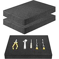 Amazon.com: Fabbay 3 Pcs Cuttable Polyurethane Foam Pads, Packing Foam Sheets, Black Foam ...