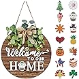 Amazon.com: Interchangeable Seasonal Welcome Sign Front Door Decoration ...