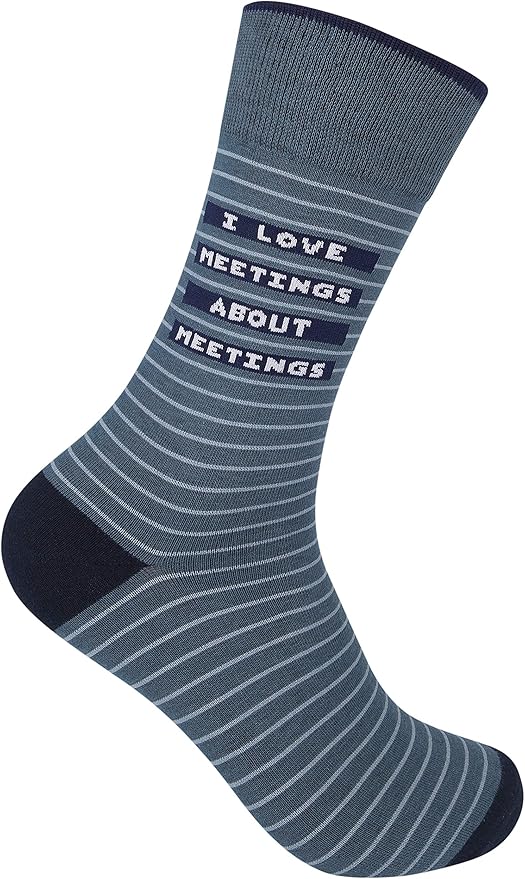 I Love Meetings About Meetings Novelty Crew Socks | One Size Fits Most ...