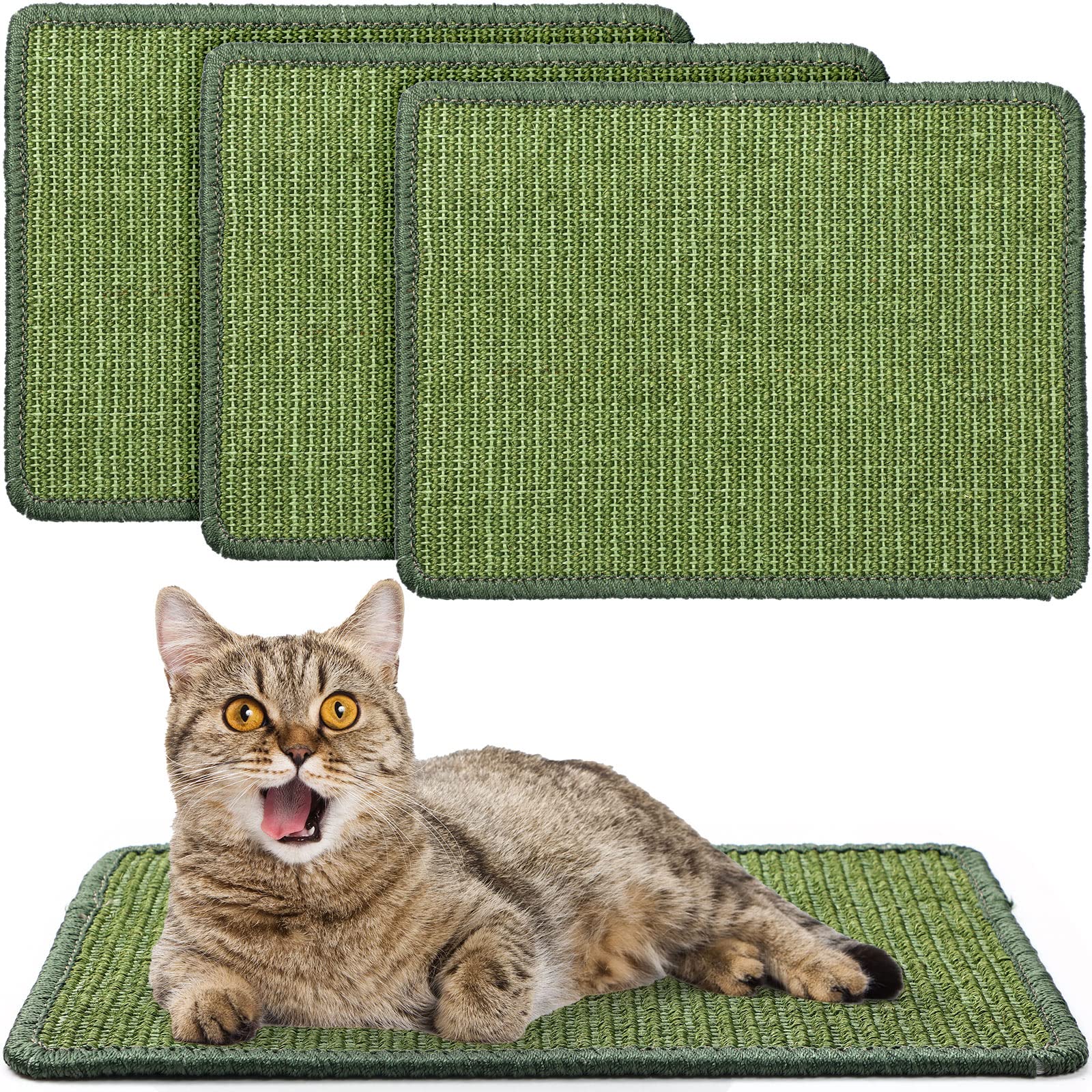 4 Pcs Cat Scratcher Mat Sisal Cats Scratch Mats Horizontal Cat Floor ...