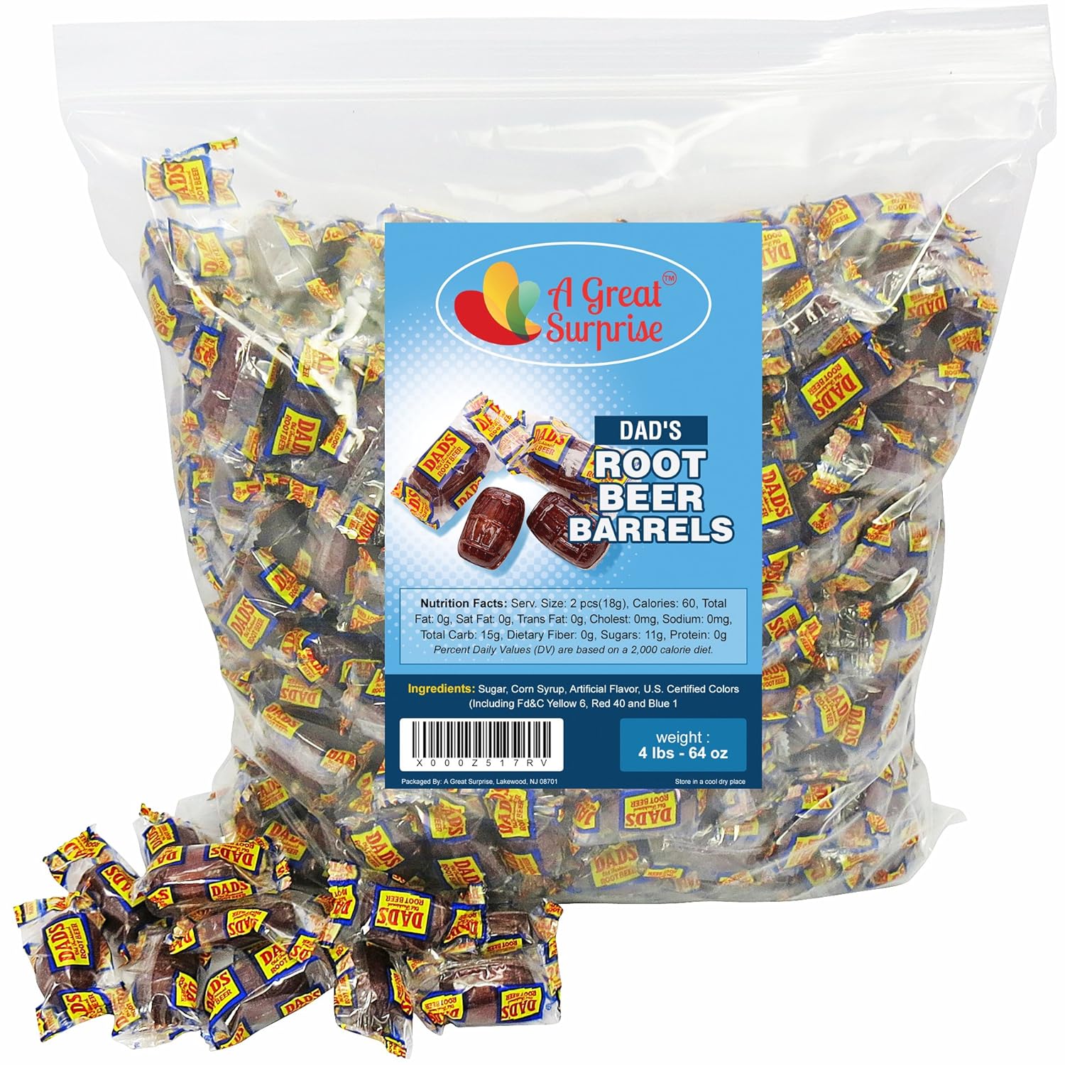 Dad's Root Beer Barrels - Washburn Hard Old Fashioned Candy ...