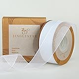 Amazon.com: JINGLESTAR 1 Inch Wide Sheer Chiffon Ribbon - Pearl Silk ...