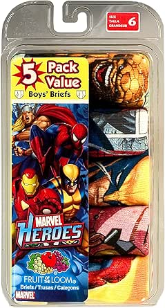 Amazon.com: Fruit of the Loom Little Boys' 5-Pack Marvel Heroes Briefs ...