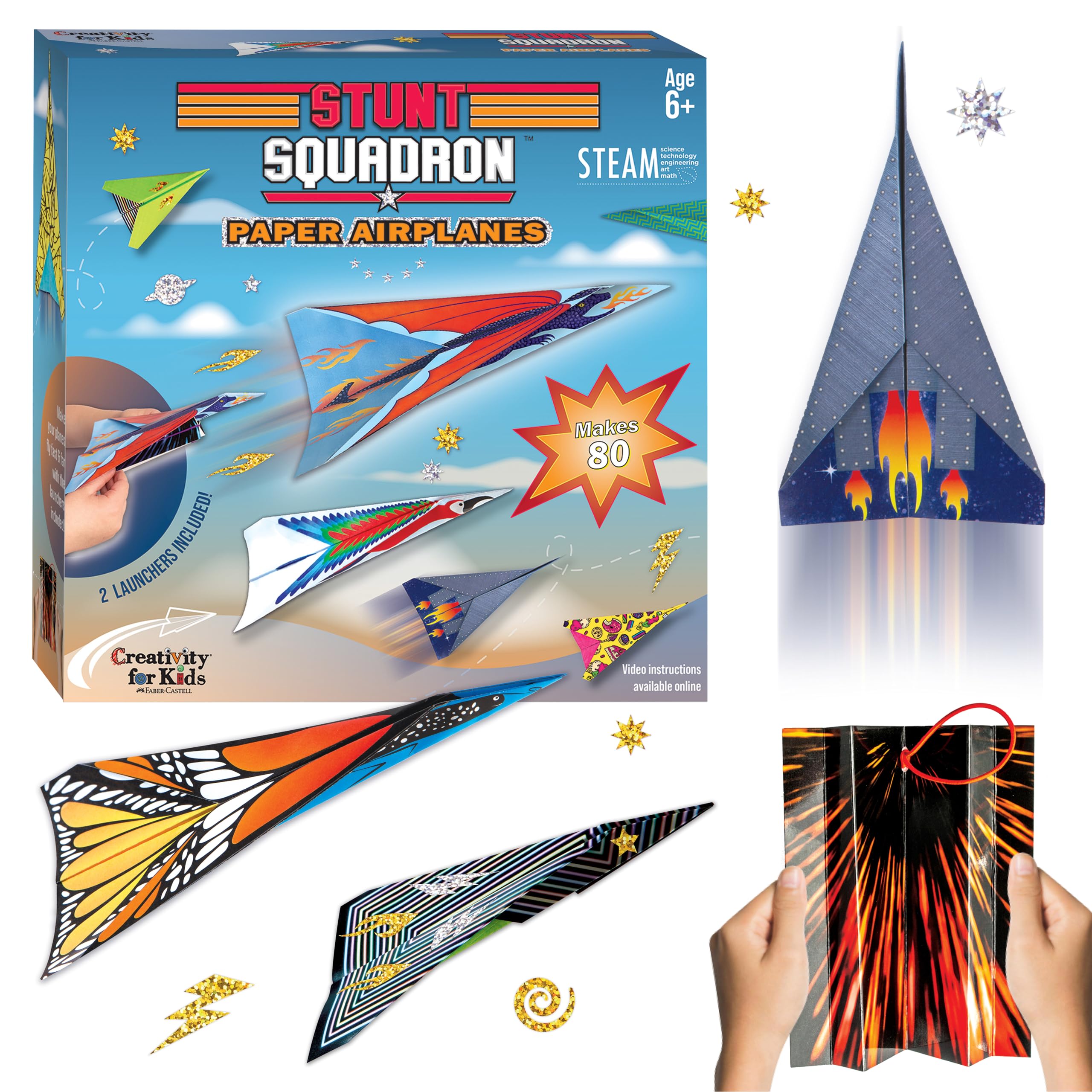 Creativity for Kids Stunt Squadron Fold & Launch Paper Airplanes ...