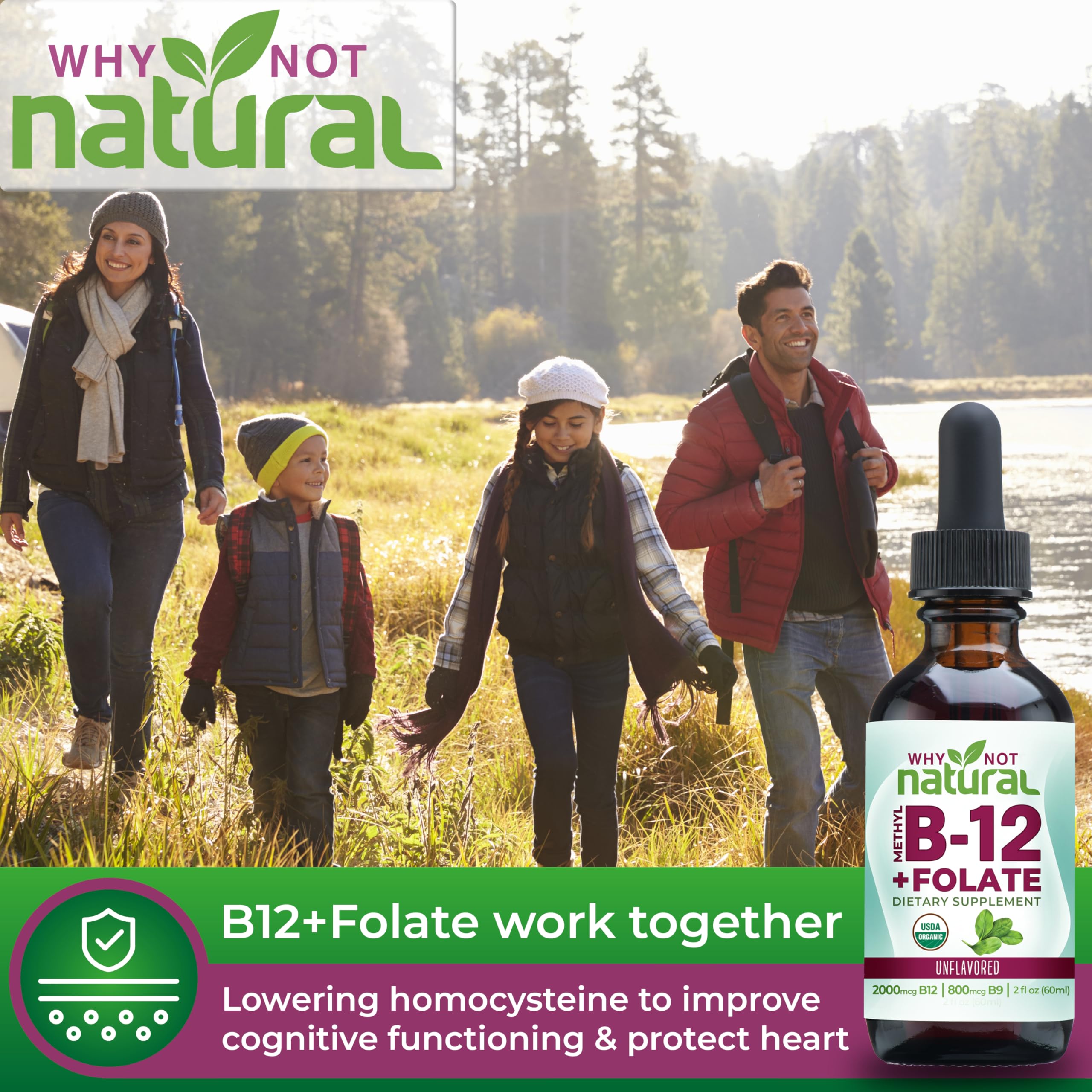 Mua Why Not Natural Vitamin B12 Liquid Plus Folate - Organic Sublingual ...