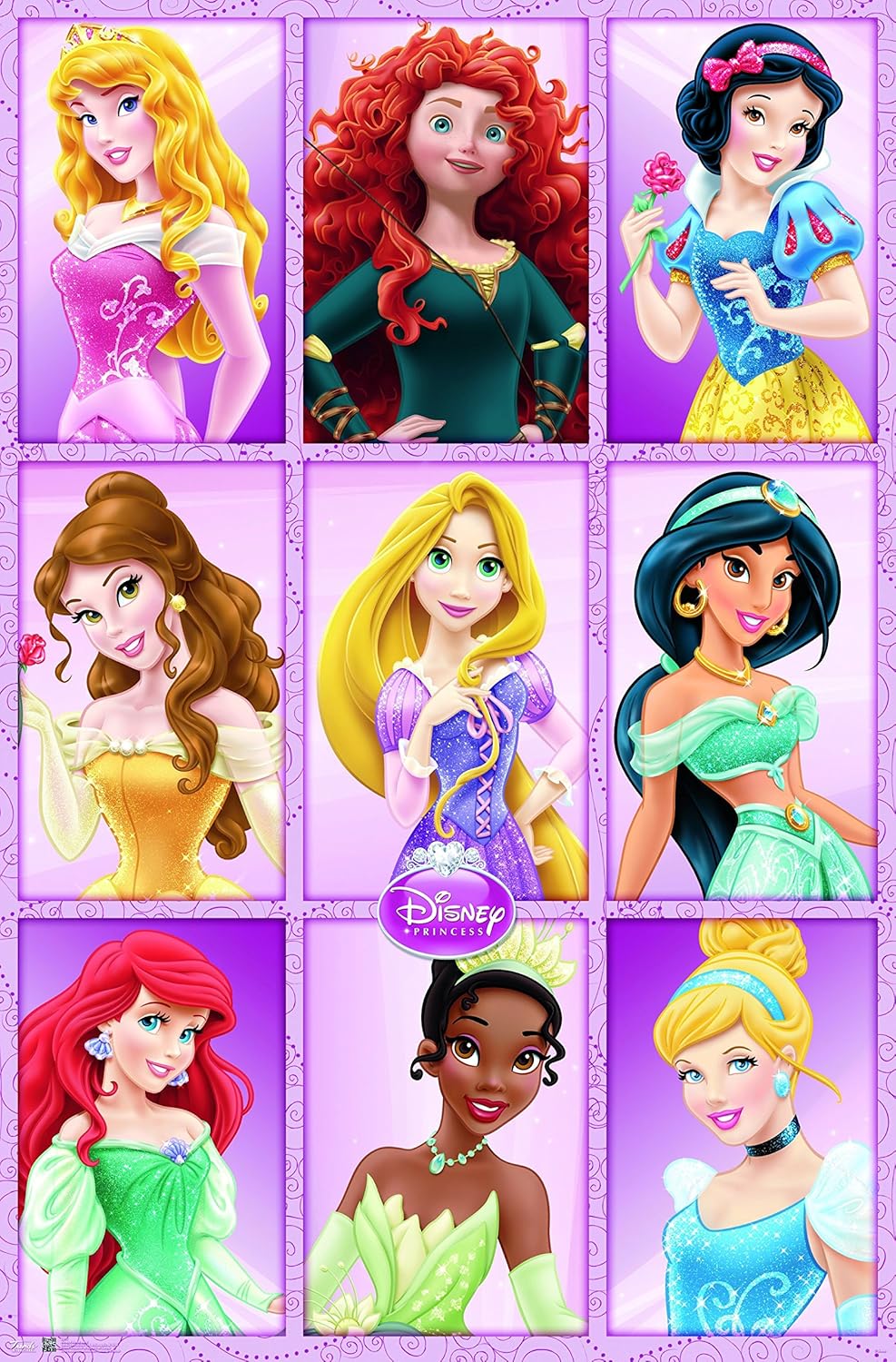 Amazon.com: Trends International Disney Princess - Grid, 22.375" x 34 ...