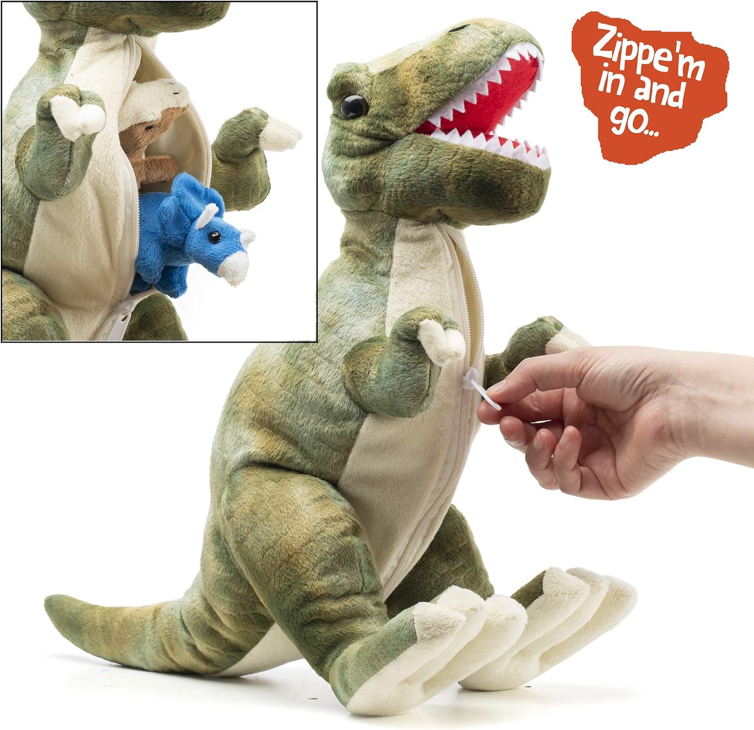 Prextex Plushlings Collection 15 inch Plush Dinosaur T-Rex Tummy ...