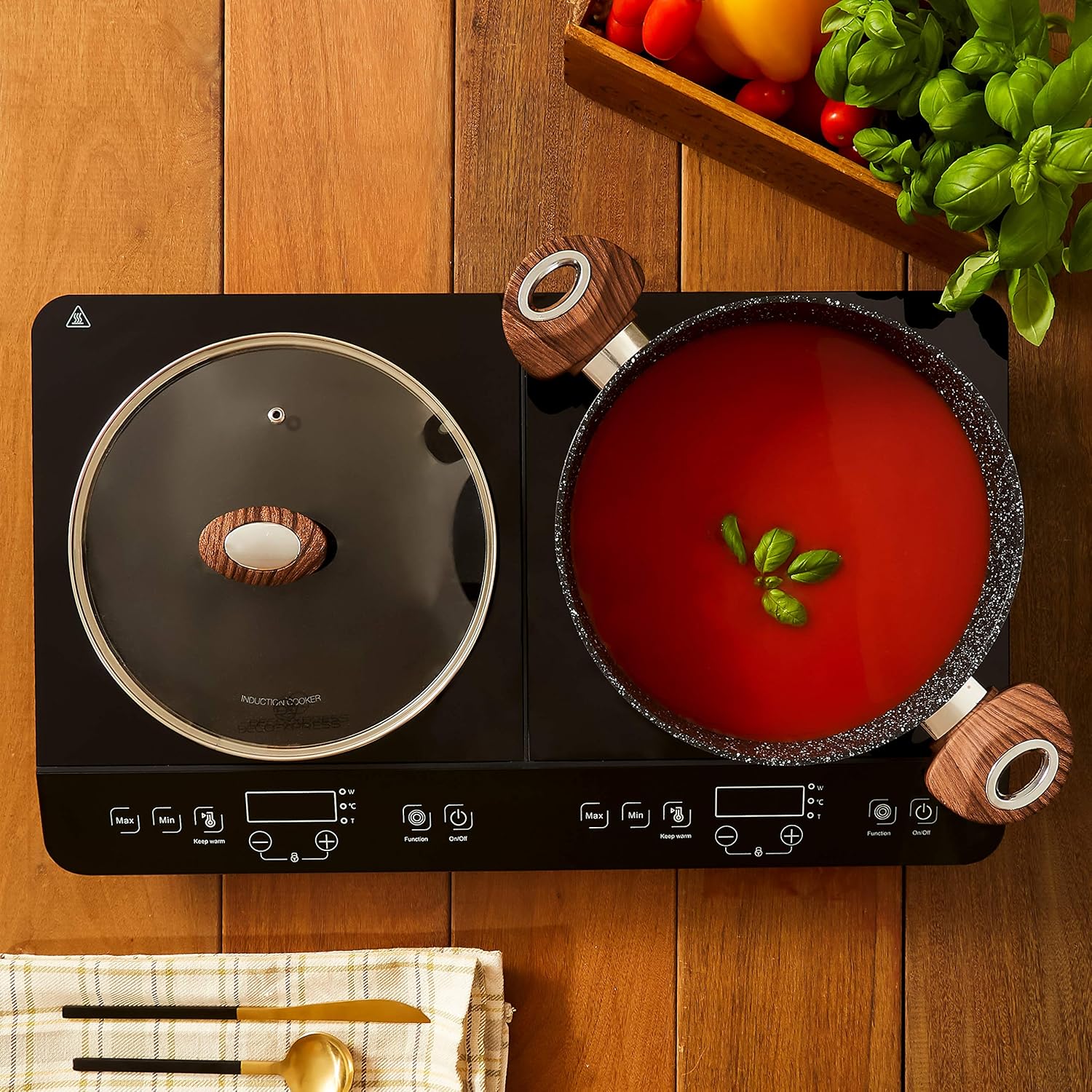 Deco Express Casserole Dishes with Lids, 24 cm Non Stick Casserole Pan ...