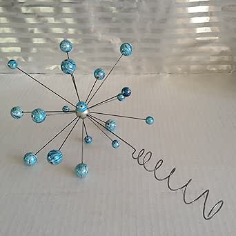 ATOMIC Molecular Star Burst TREE TOPPER Xmas Blue ART SCULPTURE Retro ...