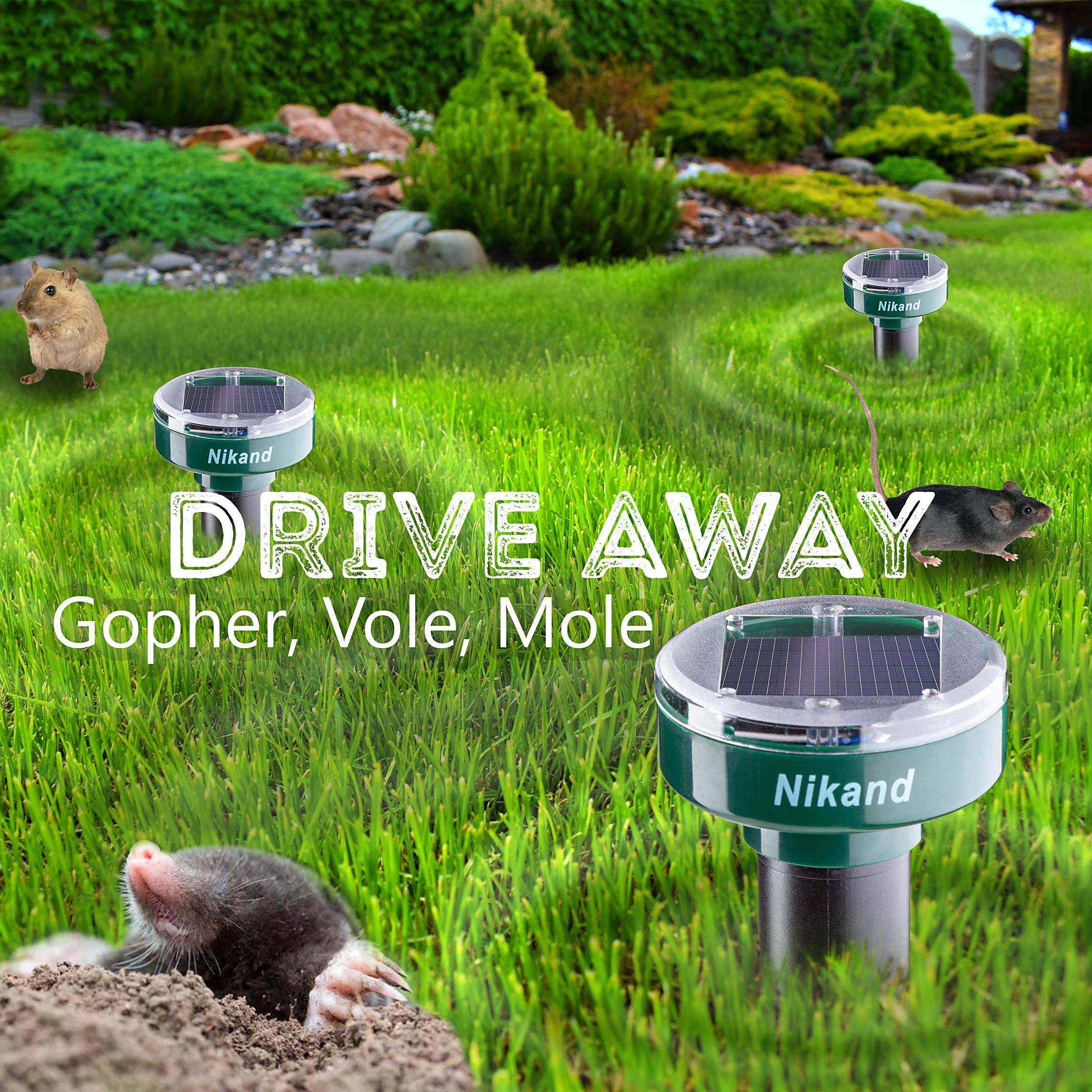 Mua NIKAND Gopher Repellent Ultrasonic Solar Powered - Mole Repellent ...