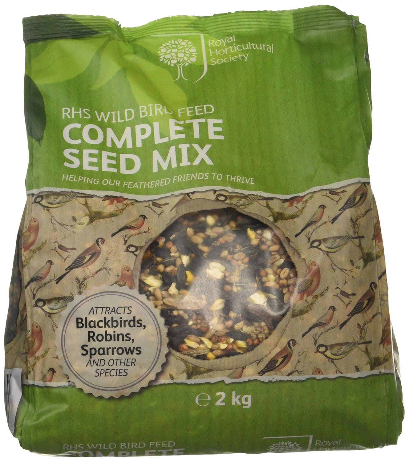 RHS Complete Seed Mix Bird Feed 2KG: Amazon.co.uk: Garden & Outdoors