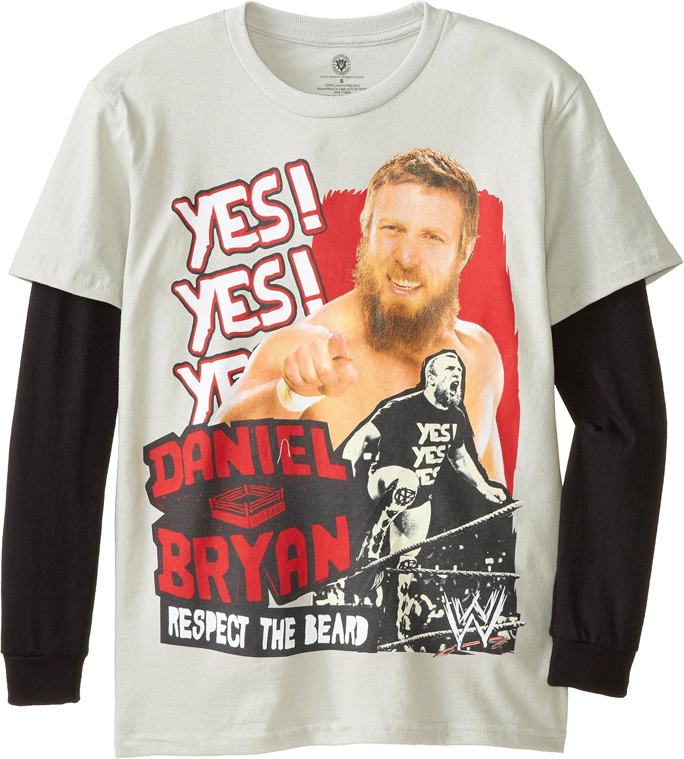 Amazon.com: WWE Boys' Daniel Bryan Yes Yes Yes Long Sleeve Two-Fer T ...